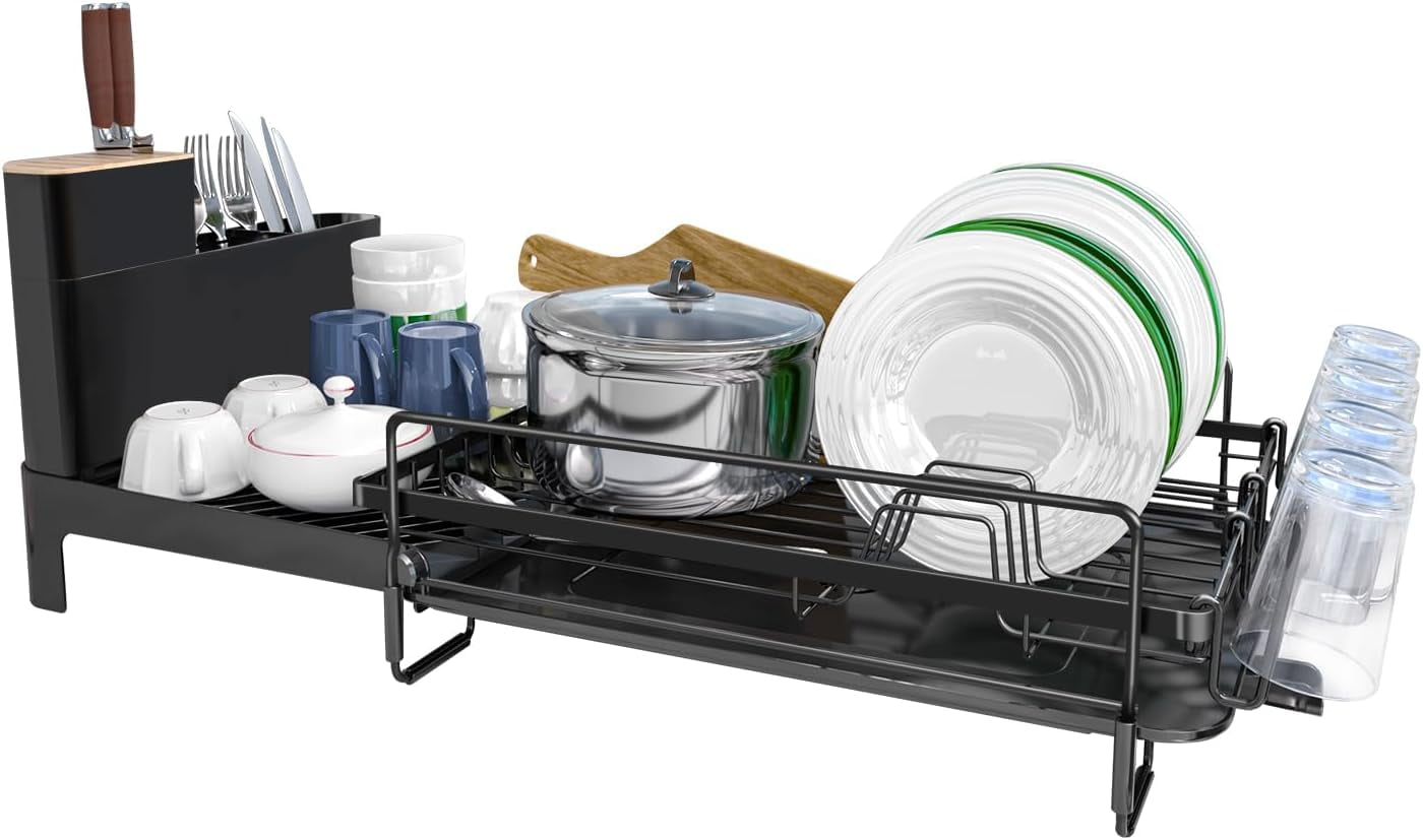 Large Detachable Dish Rack with Drainboard Set, Dish Drying Rack ...