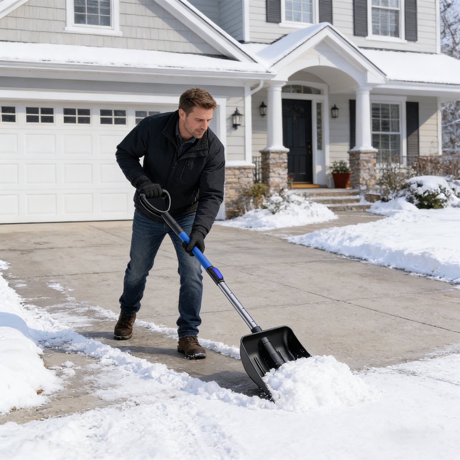 Large Detachable Snow Shovel with Telescoping Handle, Winter Snow ...