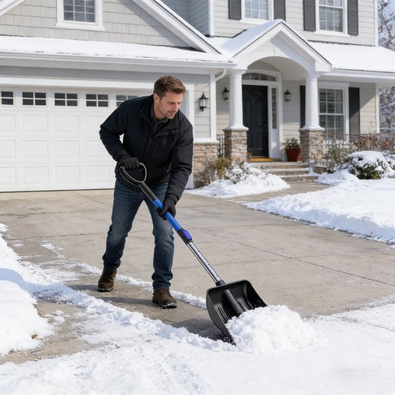 Large Detachable Snow Shovel with Telescoping Handle, Winter Snow ...