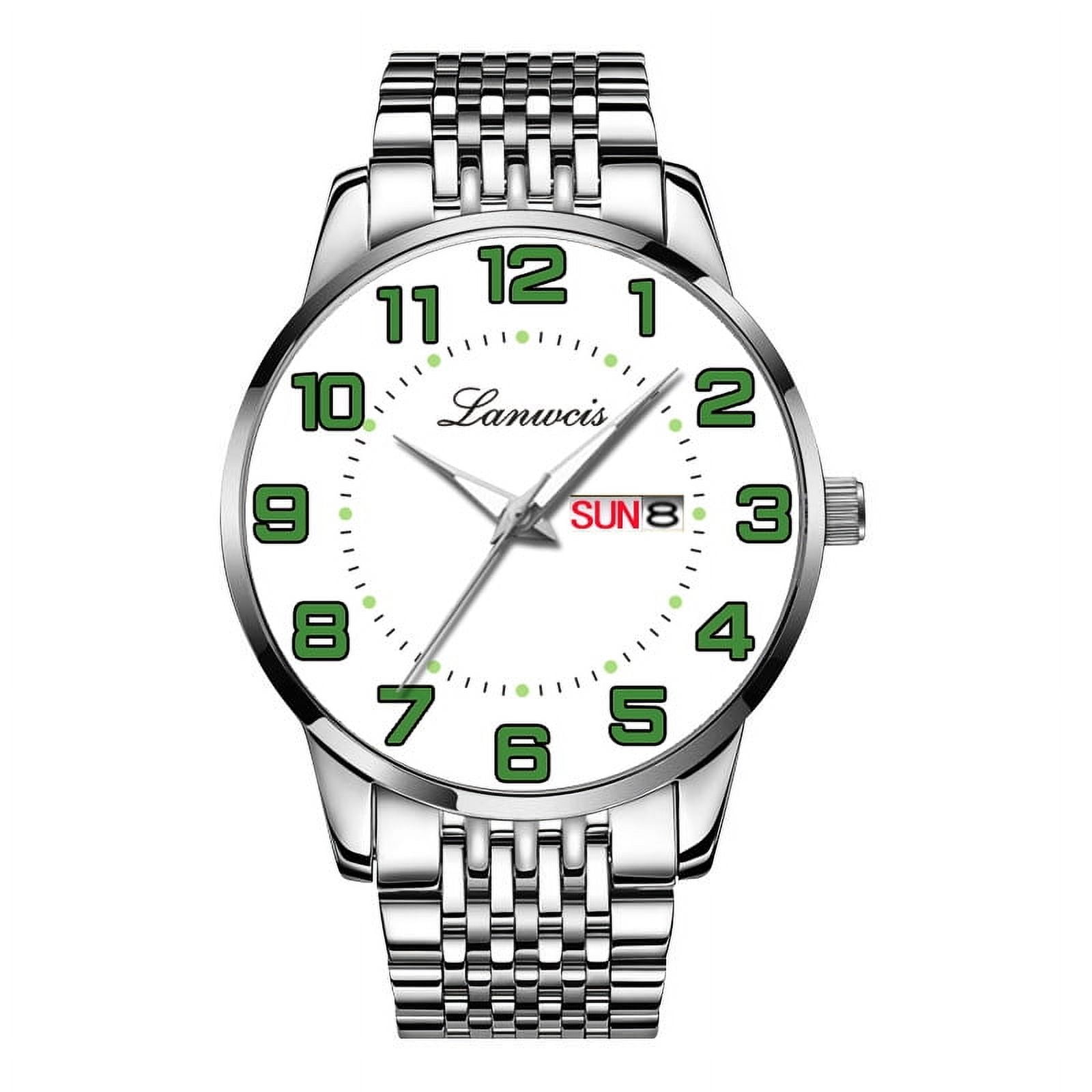 Large Dial Men's Digital Quartz Watch with Solid Strap - Elderly ...