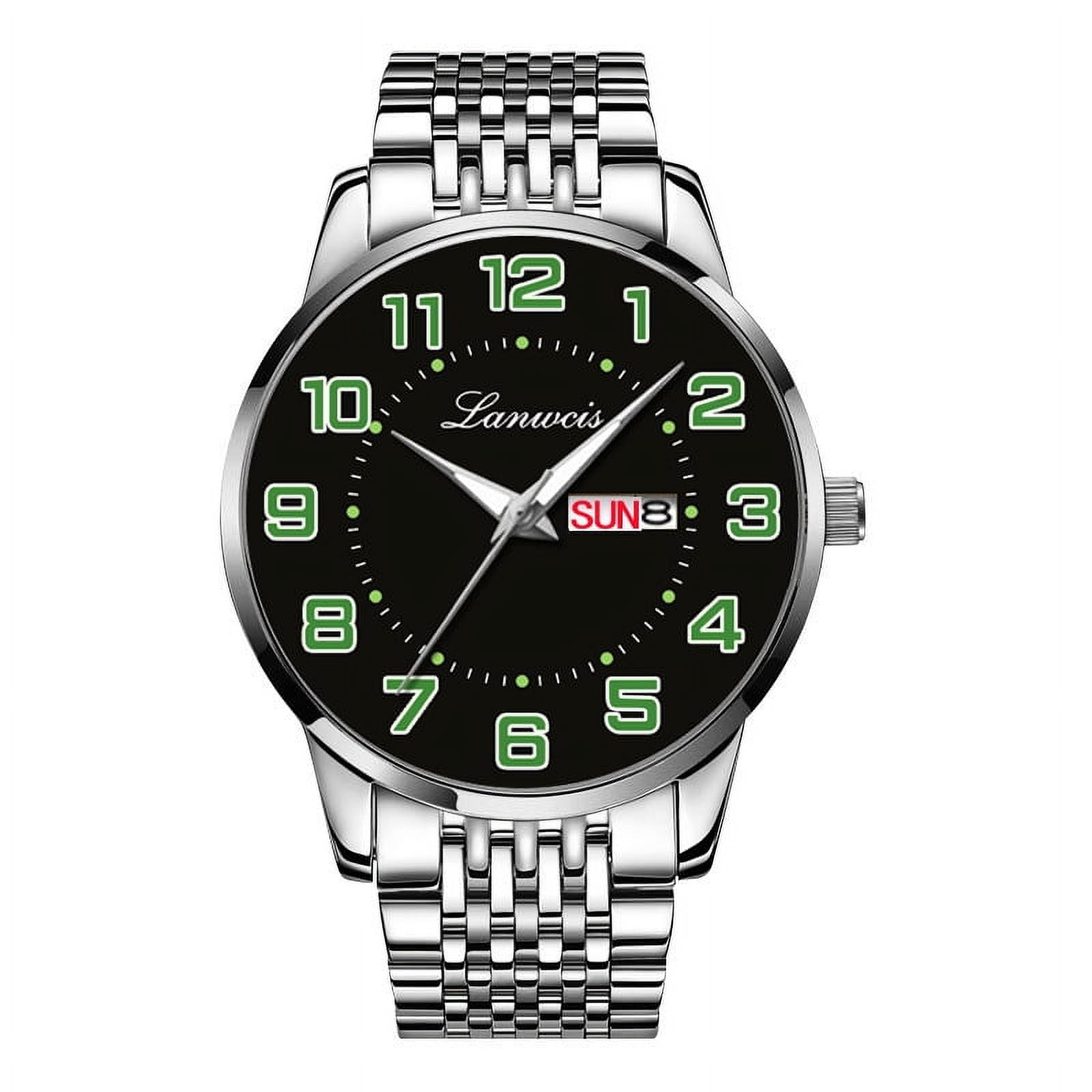 Large Dial Men's Digital Quartz Watch with Solid Strap - Elderly ...