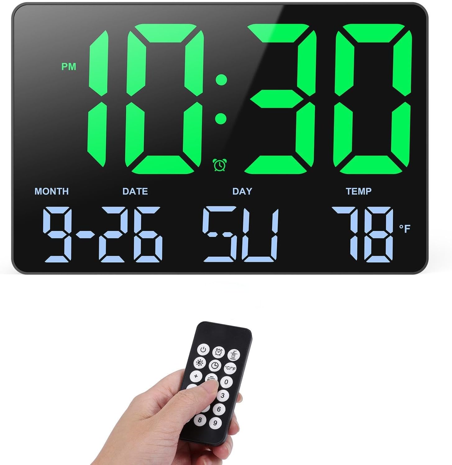 Large Digital Clock with Remote Control, LED Large Display Wall Clock ...