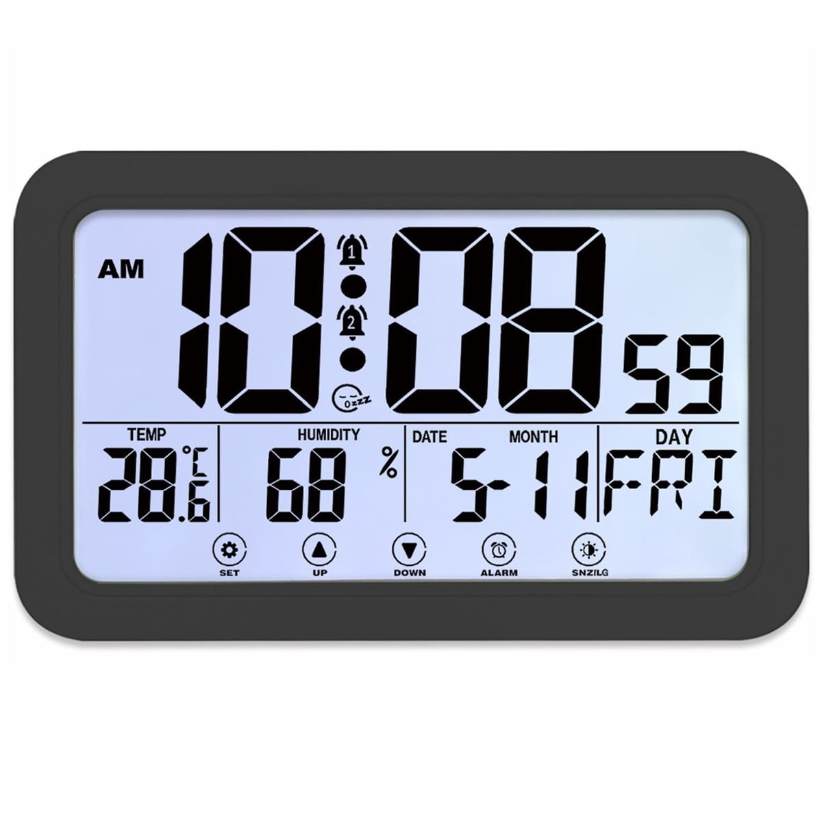 Large Digital Clock Touch Setting Button Electric Desk Clock ...