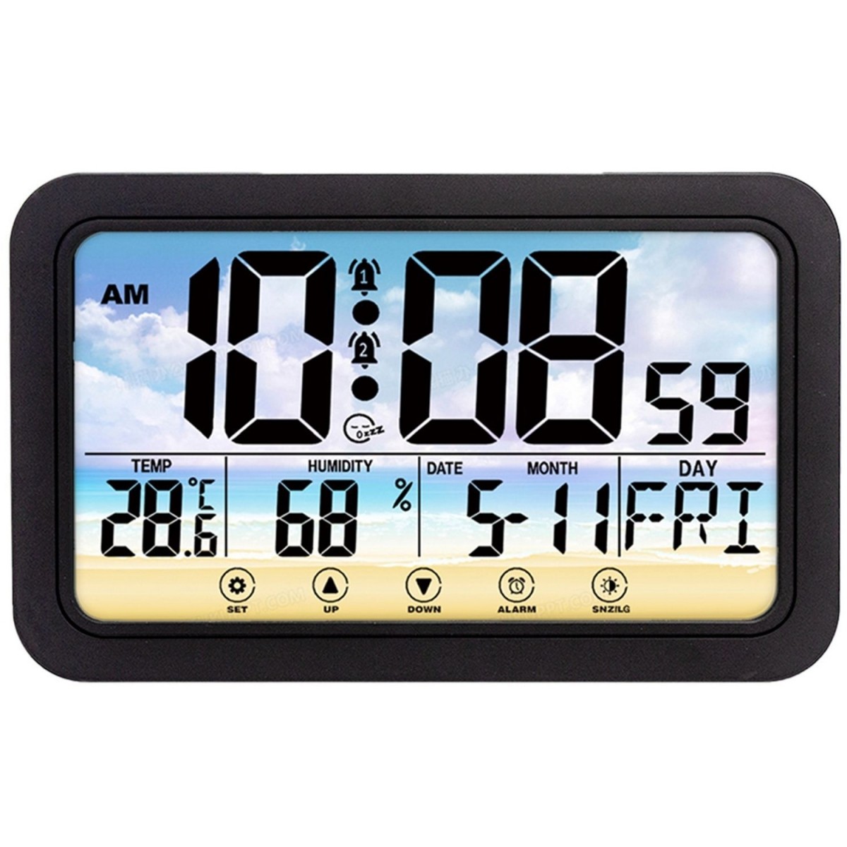Large Digital Clock Touch Setting Button Electric Desk Clock ...