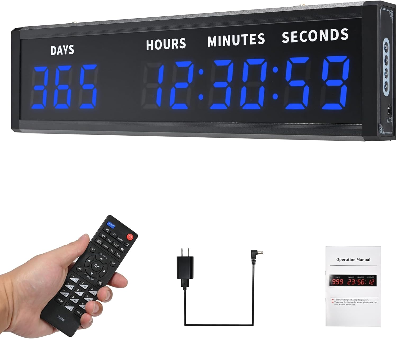 Large Digital Count Up Count Down Timer, Multi-Function 999 Days ...