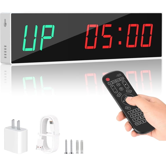 Large Digital Gym Timer – Remote Control Gym Clock Wall with Interval ...