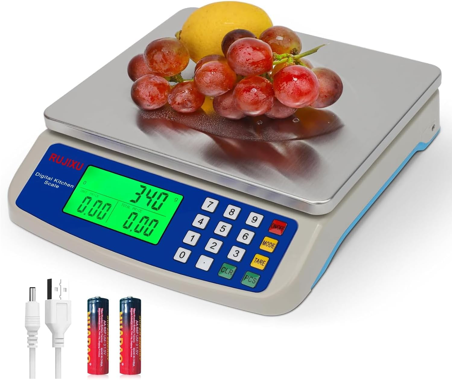 Large Digital Kitchen Scale 30KG Commercial Food Scale 66LB for Baking ...