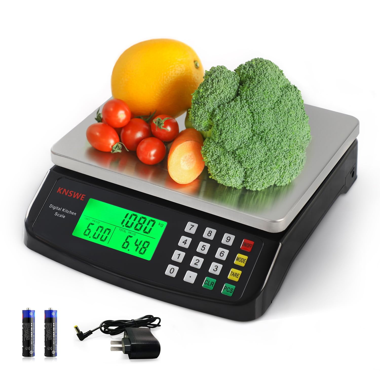Large Digital Kitchen Scale BlackCommercial Food Weight Scale Cooking ...