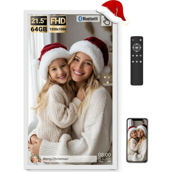 Large Digital Picture Frame 21.5 Inch, 64GB Touchscreen 1920x1080 FHD ...