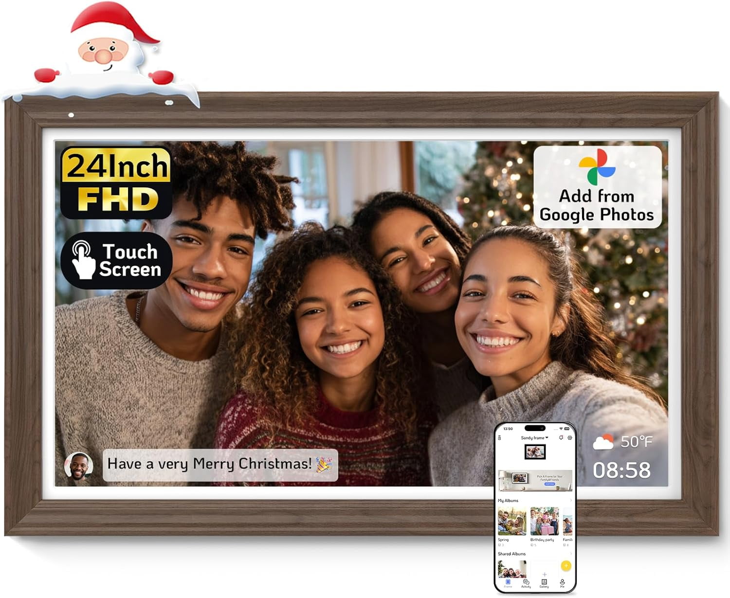 Large Digital Picture Frame 24 Inch Touchscreen, WiFi Electronic Photo ...