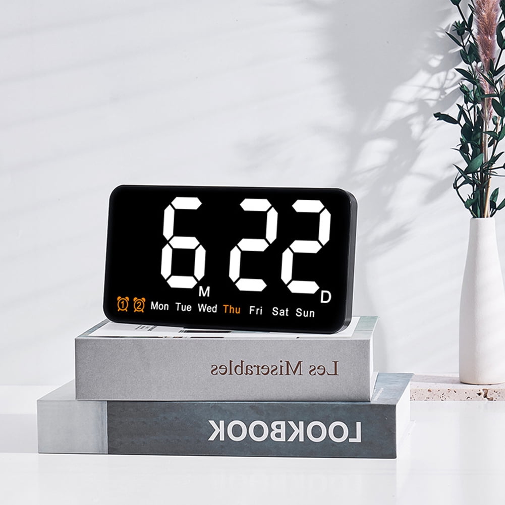 Large Digital Wall Clock,8" LED Clock With 2 Alarm,Large Display Timer ...