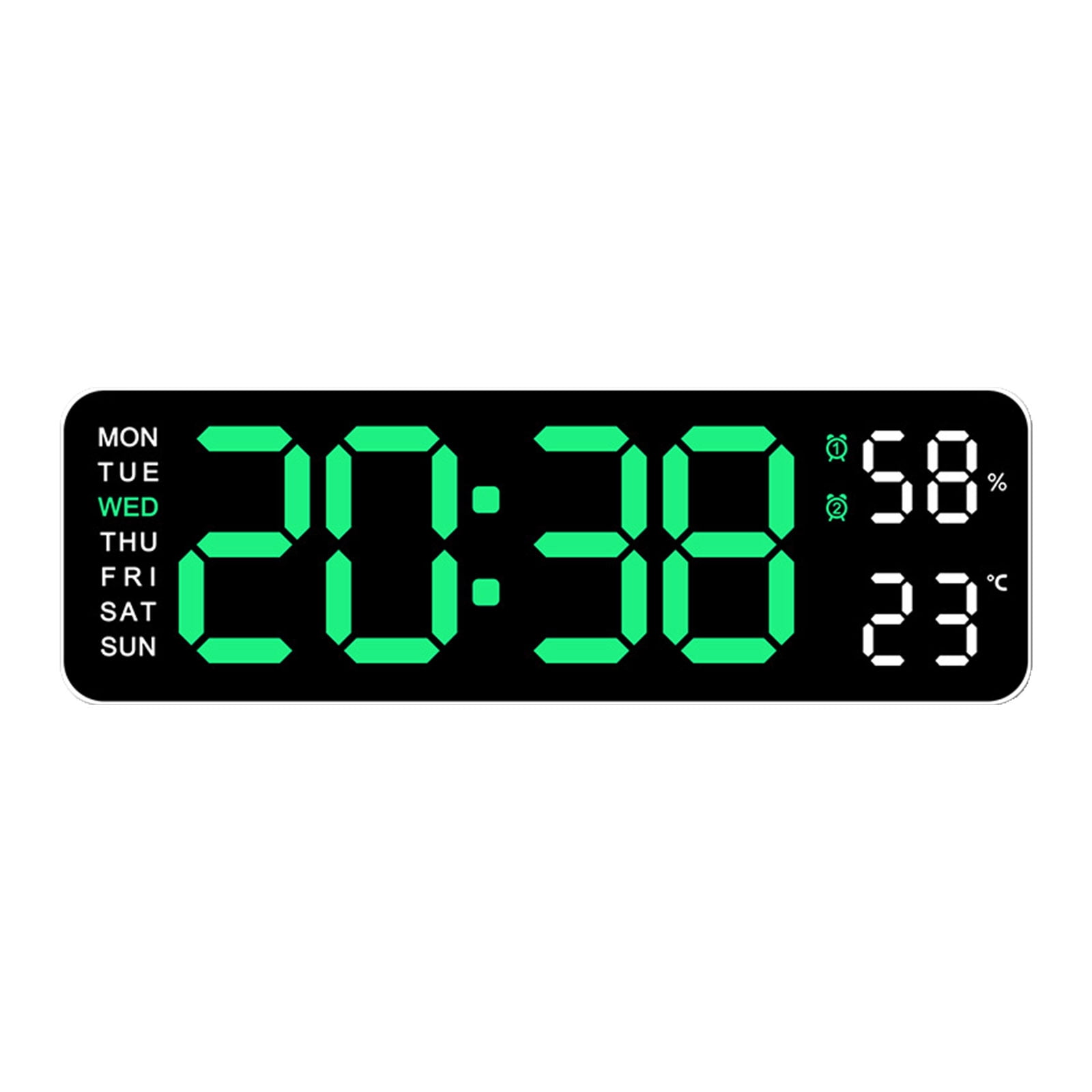 Large Digital Wall Clock 9Inch LED Alarm Clock with Big Screen Calendar ...