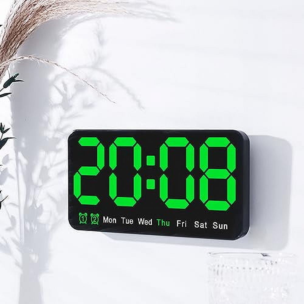 Large Digital Wall Clock LED Large Display Adjustable Brightness Alarm ...