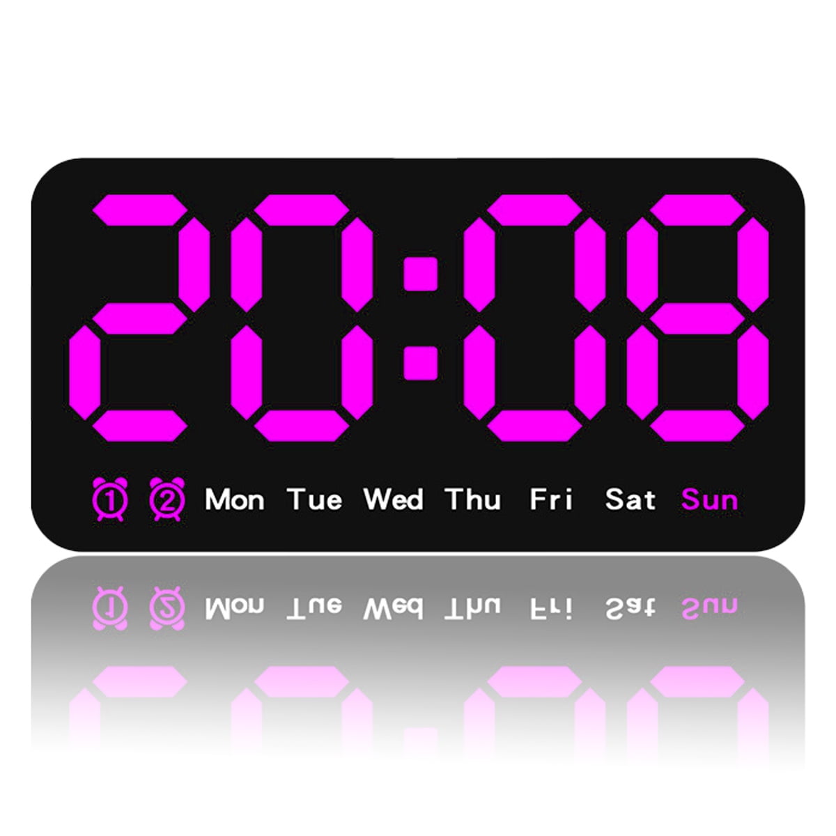 Large Digital Wall Clock,Led Alarm Clock with Big Digits,Dual Alarm,3 ...