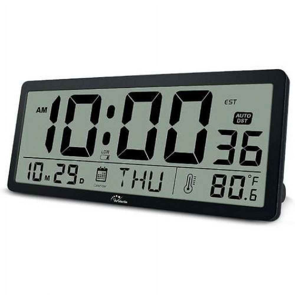 Large Digital Wall Clock - Oversized 14" Battery Operated Desk Clock ...
