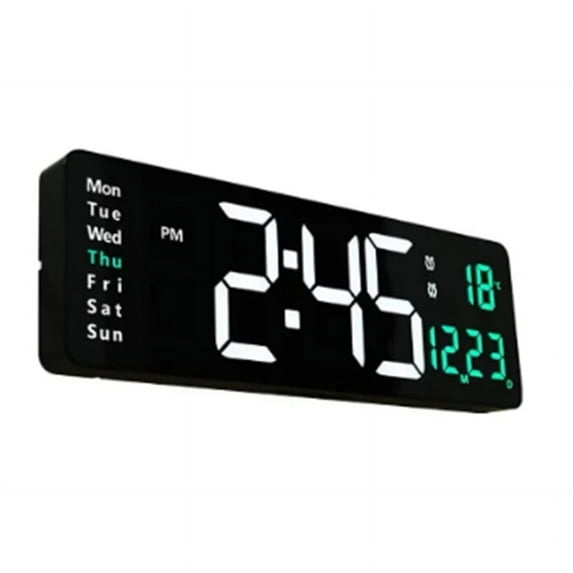 Large Digital Wall Clock Remote Control Temp Date Week Display Power ...