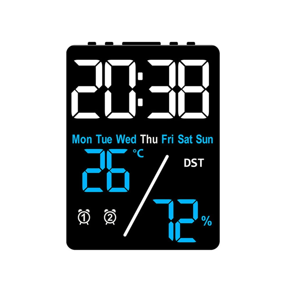 Large Digital Wall Clock Temperature Date Week Display Memory Table ...
