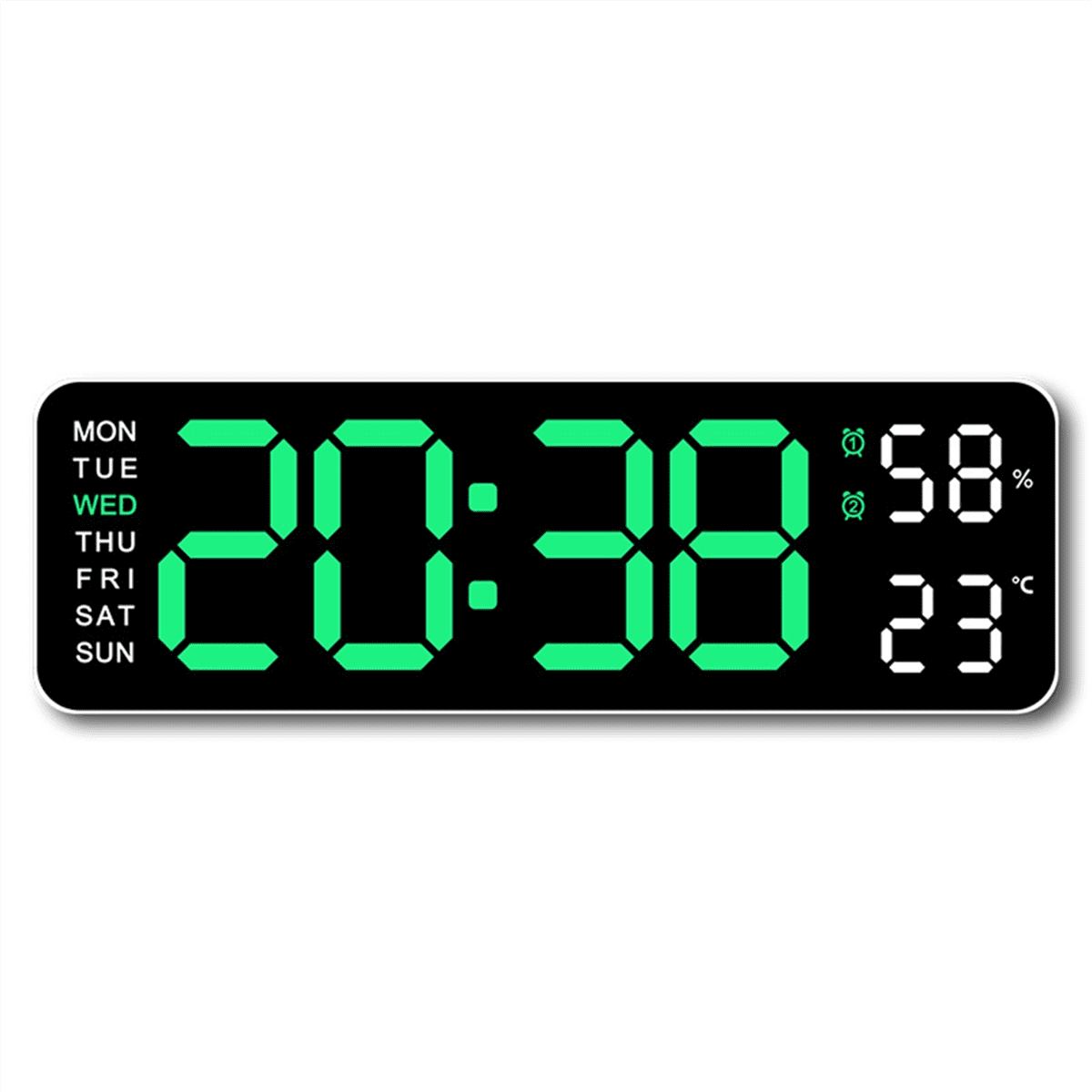 Large Digital Wall Clock Temperature and Humidity Week Display ...
