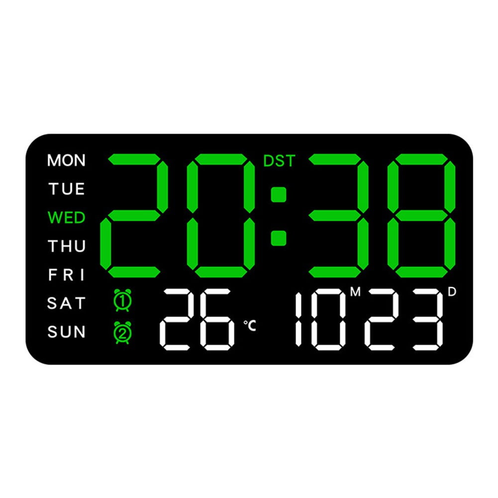 Large Digital Wall Clocks Week Date Temperature Display Voice Control ...