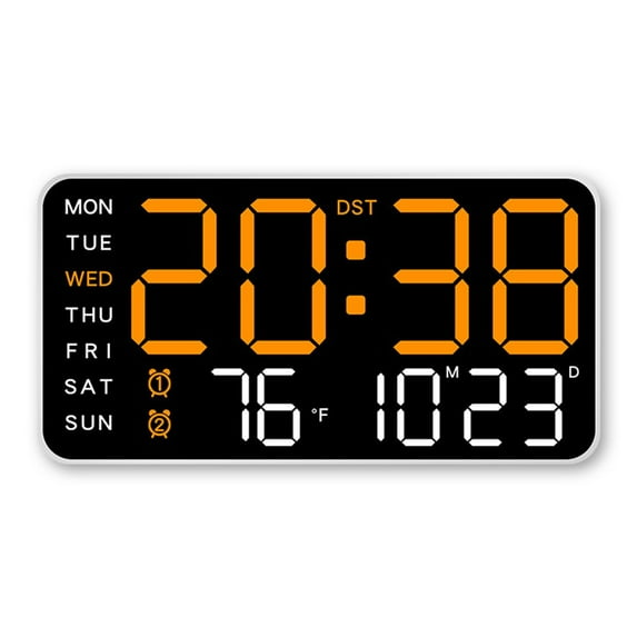 Large Digital Wall Clocks Week Date Temperature Display Voice Control ...