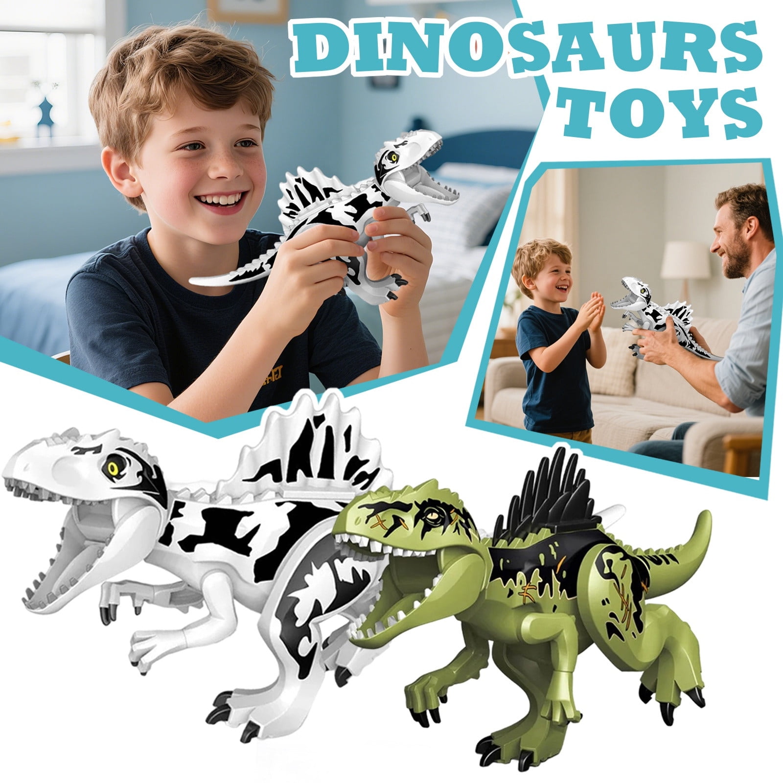 Large Dinosaurs Figures Bricks Assemble Building Blocks Ridgeback ...