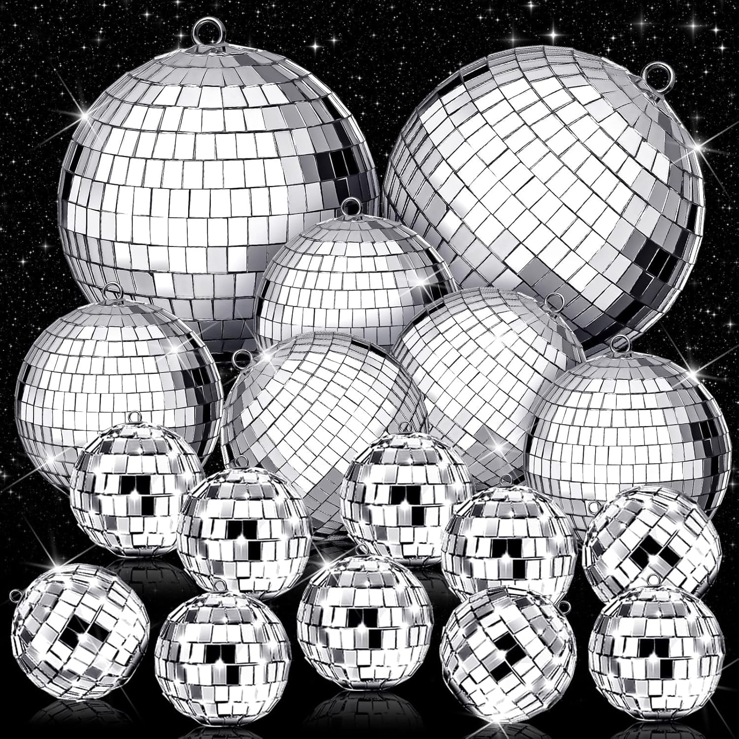 Large Disco Ball 17 Pack Small Hanging Mirror Decorations for Party ...