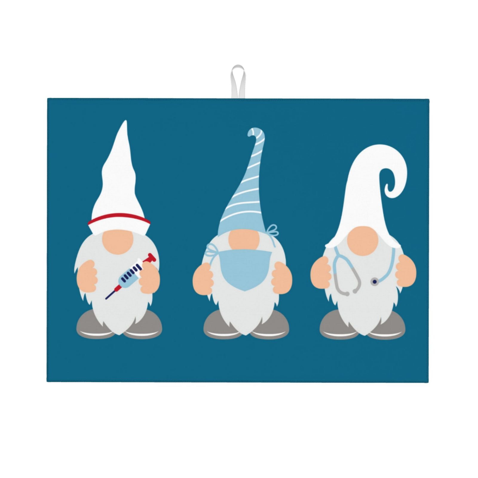 Large Dish Drying Mats for Kitchen Counter - Nurse Doctor Gnomes ...