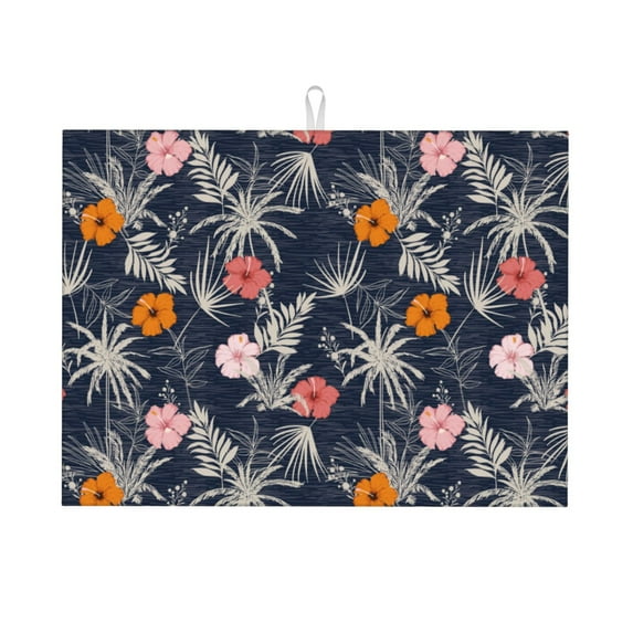 Large Dish Drying Mats for Kitchen Counter - Retro Hawaiian Style ...