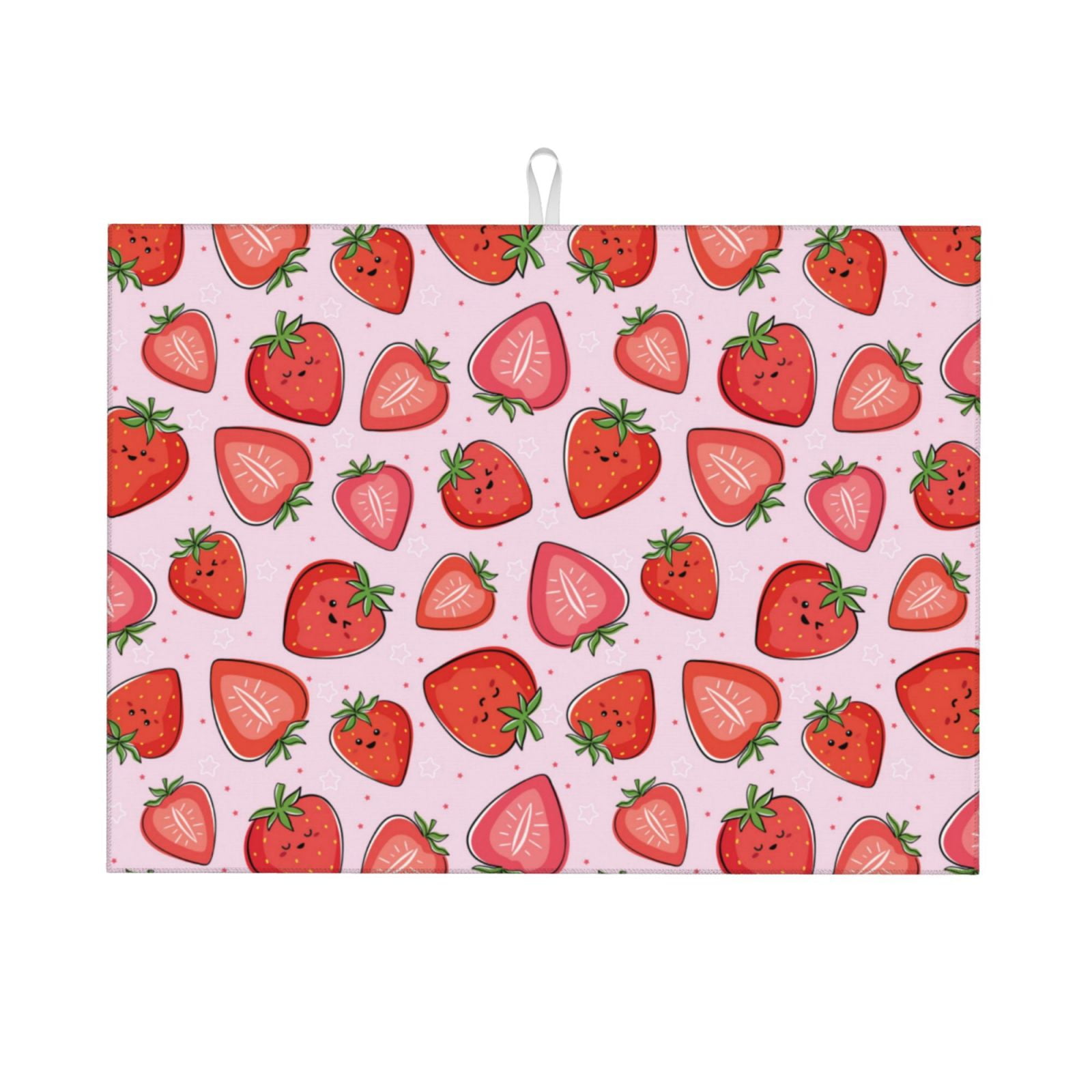 Large Dish Drying Mats for Kitchen Counter - kawaii strawberry fruits ...