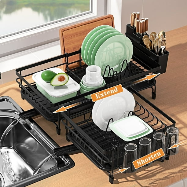 MOTMAX Stainless Steel Foldable Dish Rack - Walmart Business Supplies