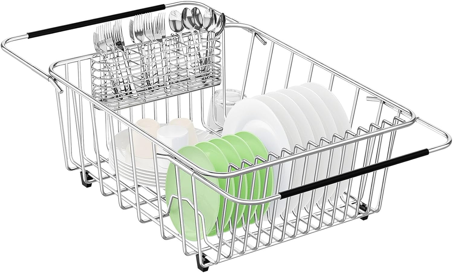 Large Dish Drying Rack in Sink Expandable, Adjustable304 Stainless ...