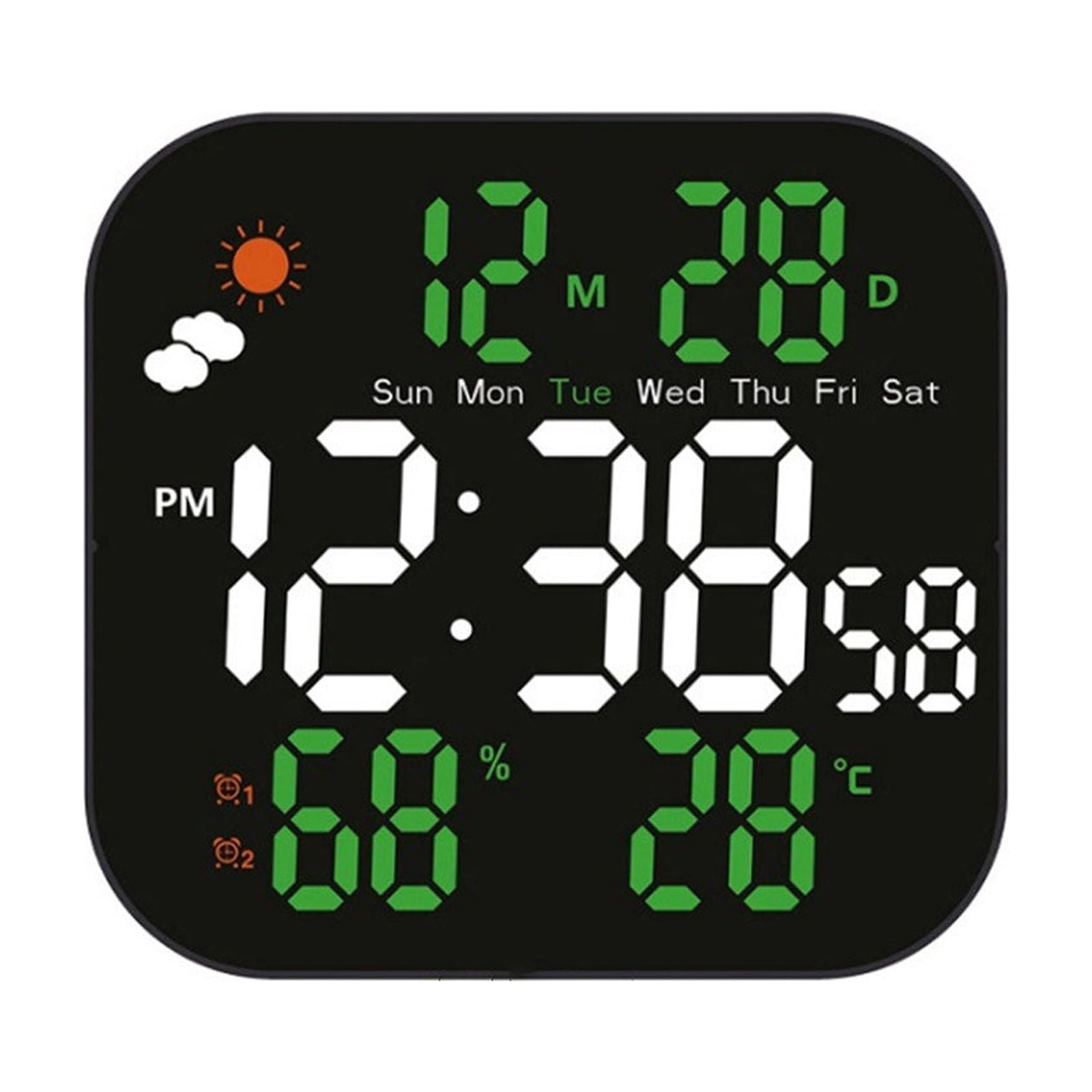 Large Display Digital Alarm Clock Bedroom Desk Clock with Date Day of ...