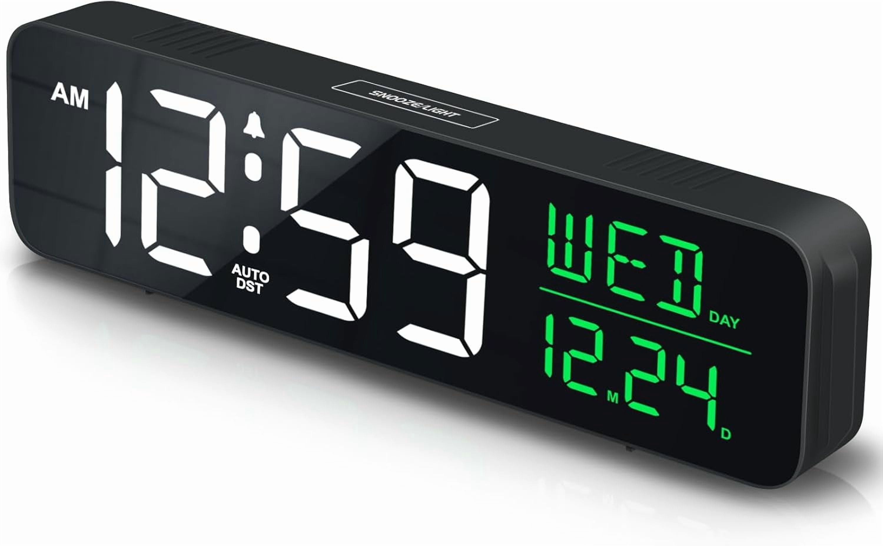 Large Display Digital Alarm Clock for Bedrooms, Date Day of Week ...