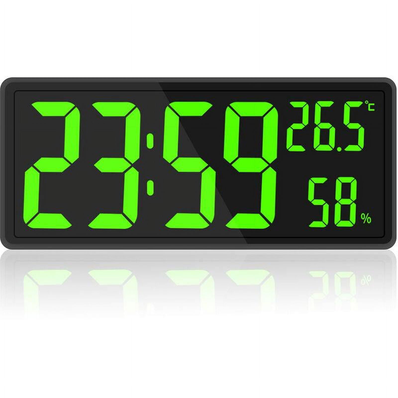 Large Display Digital Clock, Large Digital Wall Clock with Temperature and Humidity, Digital ...
