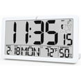 Large Display Digital Wall Clock, Battery Operated with Temperature ...