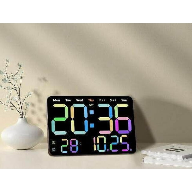 Large Display Digital Wall Clock with Countdown Timer Auto Dimming ...