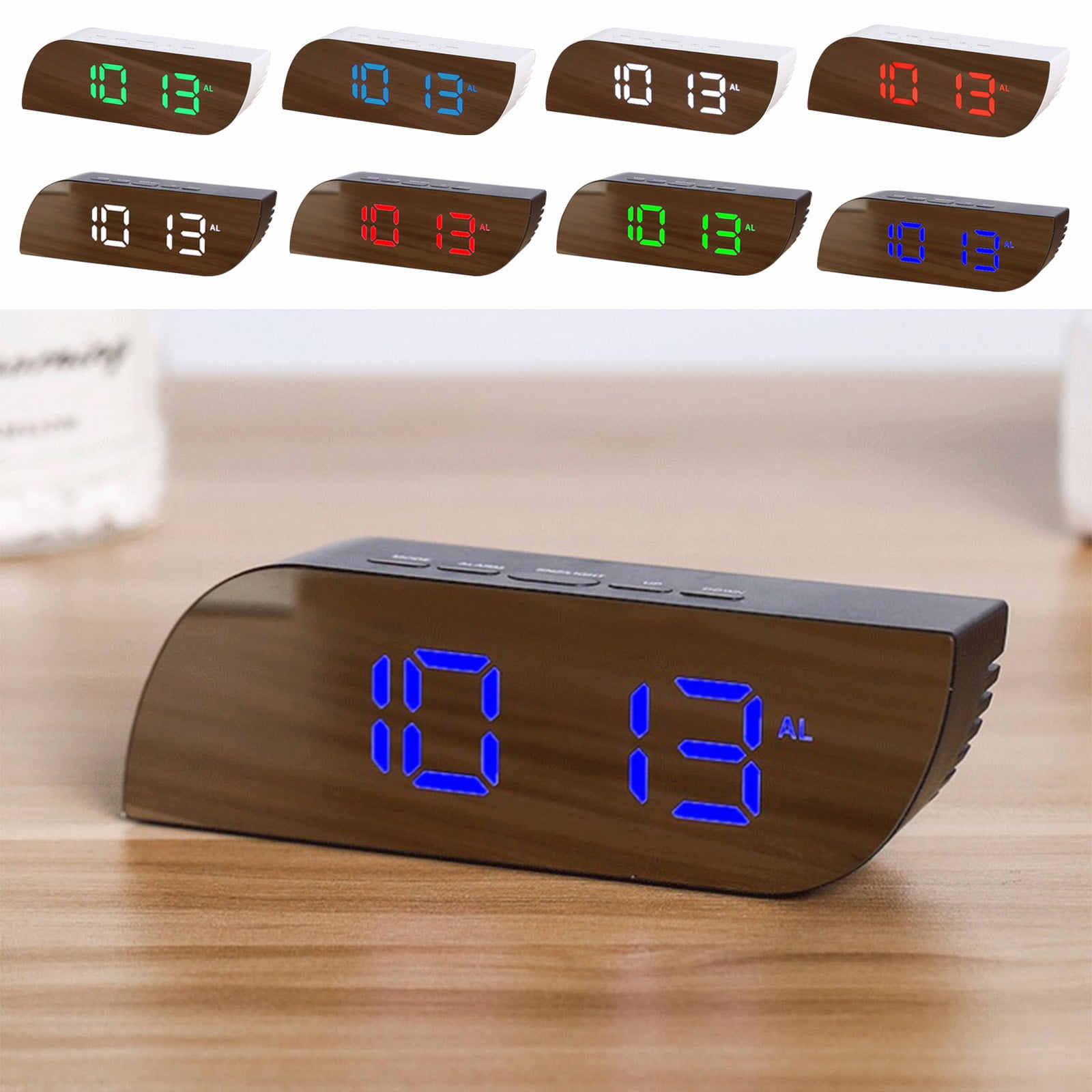 Large Display Led Alarm Clock, Dimmable Night Light, 12, 24h Format ...