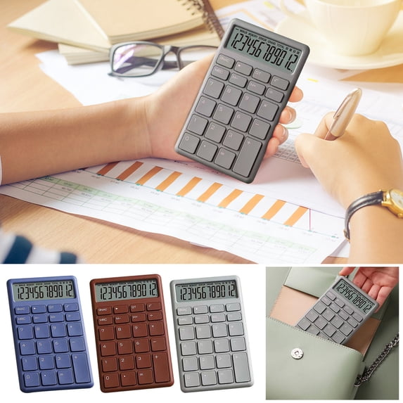 Large Display Portable Calculator - Hard Plastic Desktop Tool ...