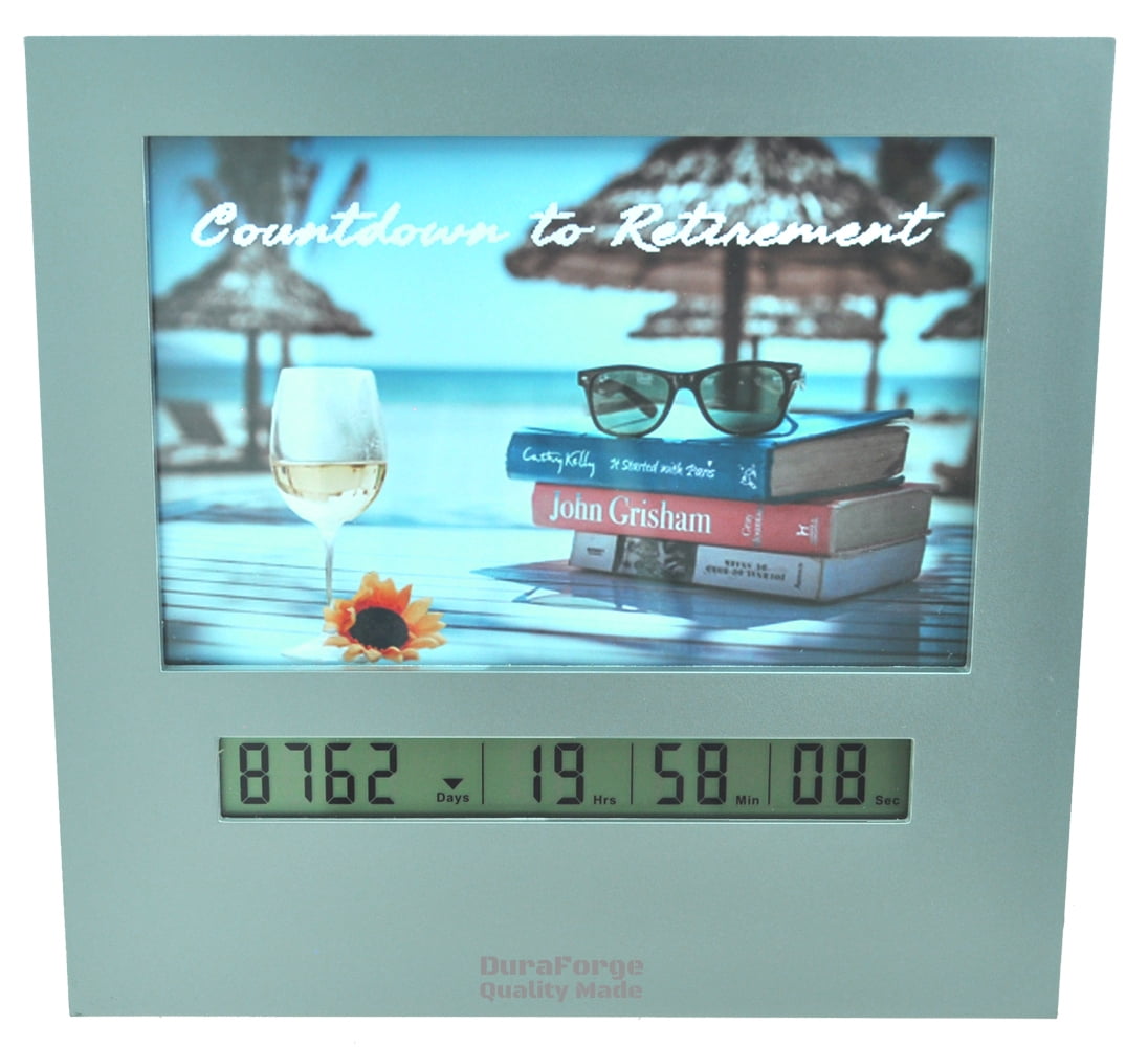 Large Display Retirement Countdown Clock With 4x6 Picture Frame ...