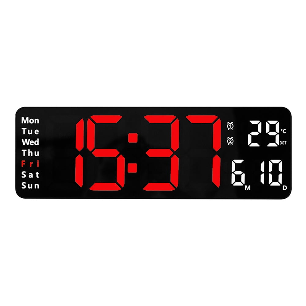Large Display Wall Clock,Countdown Timer, Temperature and 12/24H, LED ...