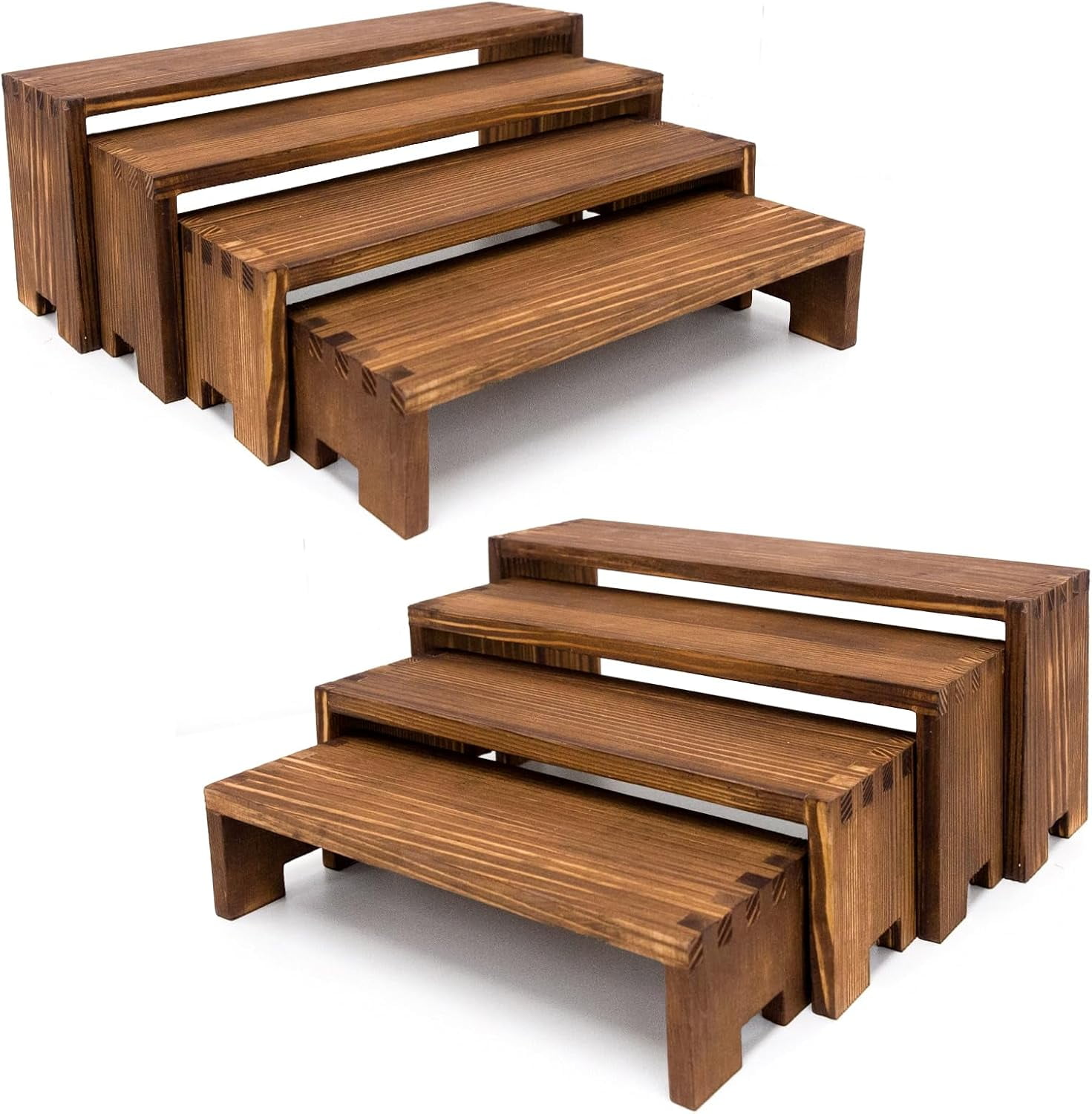 Large Display Wood Risers Wooden Stand 8 Tier Wood Racks Decorative ...