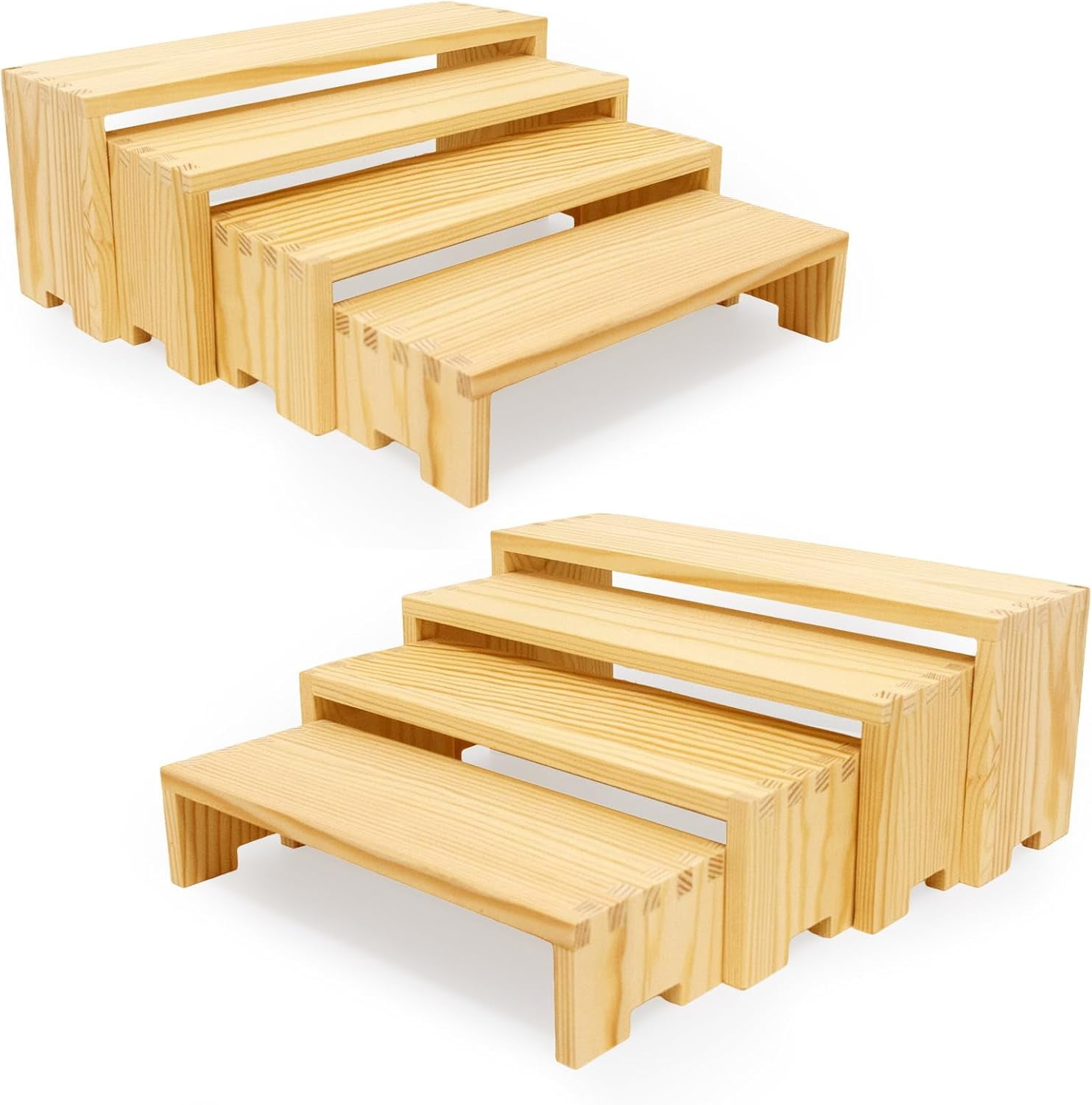 Large Display Wood Risers Wooden Stand 8 Tier Wood Racks Decorative ...