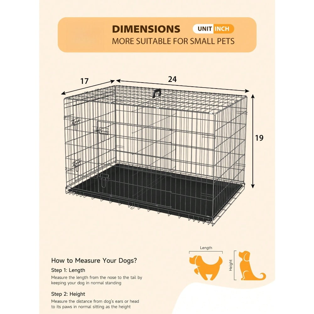 Large Dog 24"/30"/36"/42"/48" Crate Dog Cage Dog Kennel Metal Wire ...