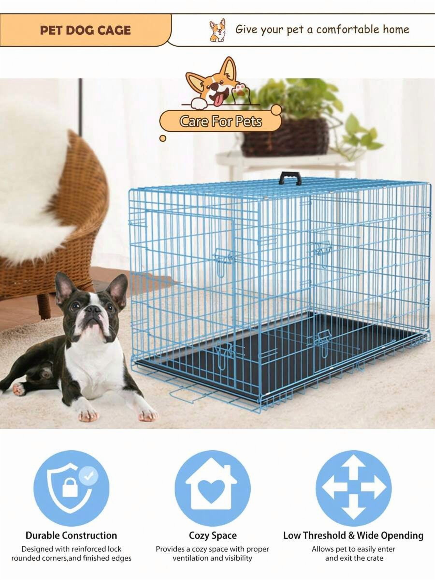 Large Dog 24"/30"/36"/42"/48" Crate Dog Cage Dog Kennel Metal Wire ...
