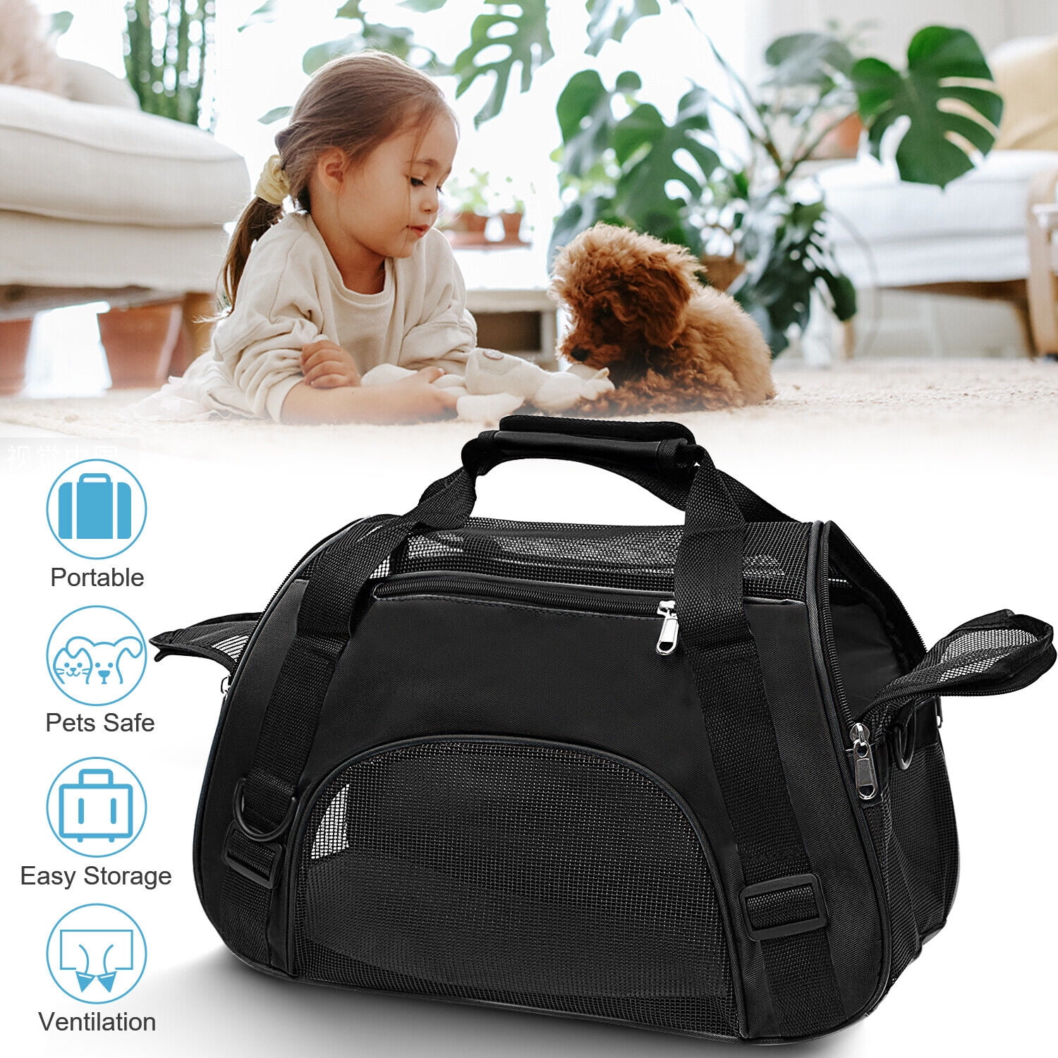 Large Dog Carrier, Soft Sided Pet Carrier for Medium Dogs and Cats up ...