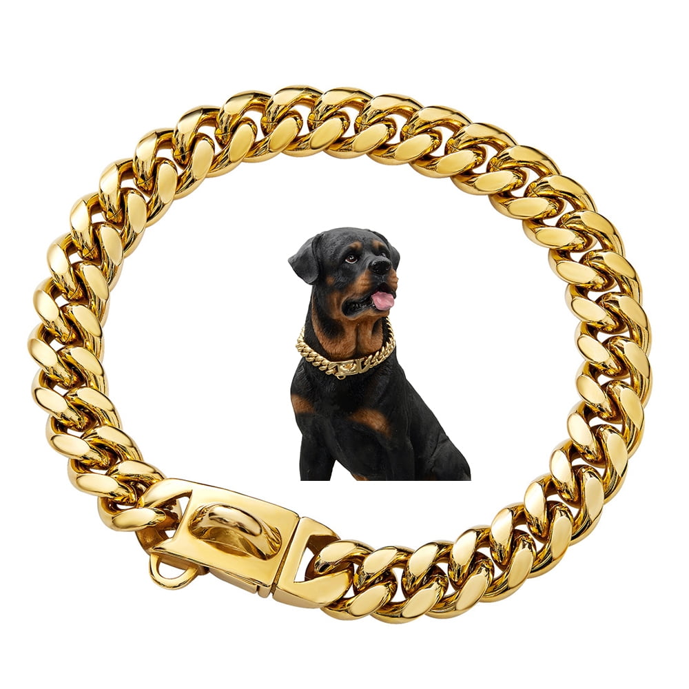Large Dog Chain Collar, Cuban Link Collar with Designer Safety Buckle ...