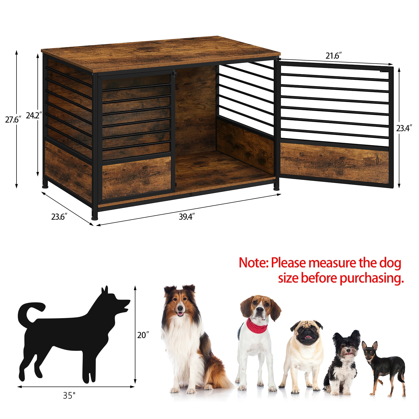 Large Dog Crate Furniture 39 Inch Heavy Duty Dog Cage Wooden Dog Cage ...