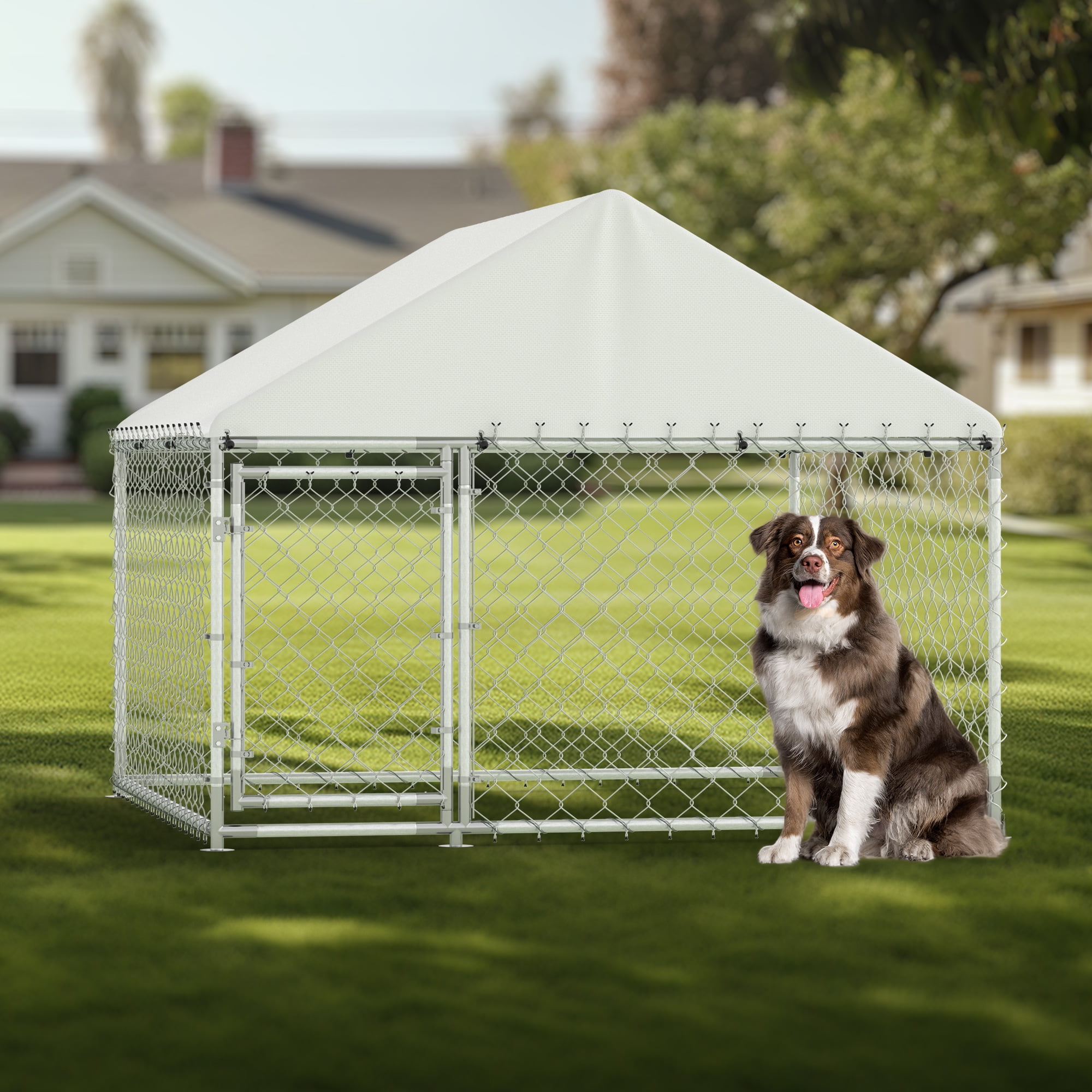 Large Dog Crate Heavy Duty Dog Kennel Outdoor Dog Playpen Dog Cage w ...