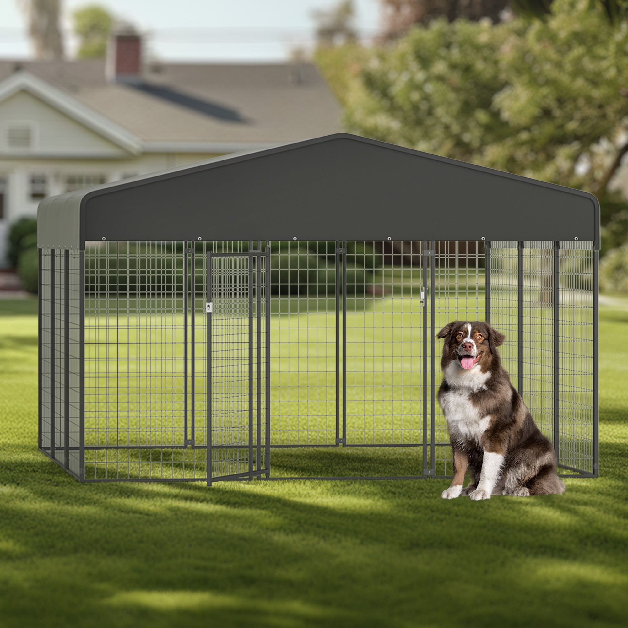 10×10×6.5 ft Large Dog Crate Heavy Duty Dog Kennel Outdoor Dog Playpen ...