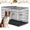 Dkelincs Heavy Duty Sturdy 24 inch Dog Cage with Double-Door, Tray ...